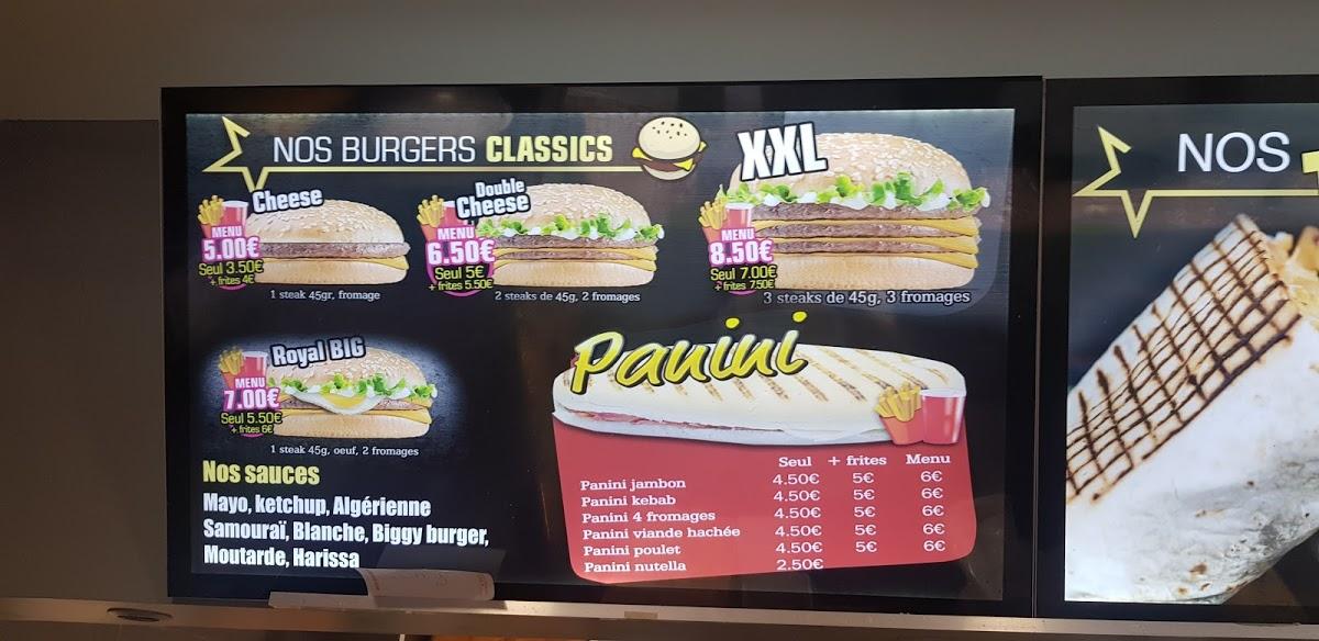 Menu at Djerba Kebab restaurant, Nantes