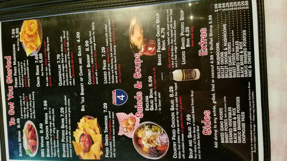 Menu at Manny's Original Chophouse steakhouse, Bay Lake