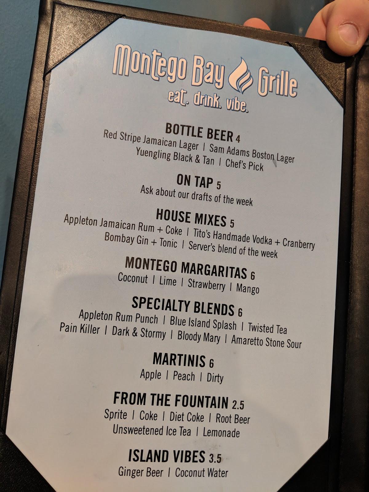 Menu at Montego Bay Grille pub & bar, Hobart