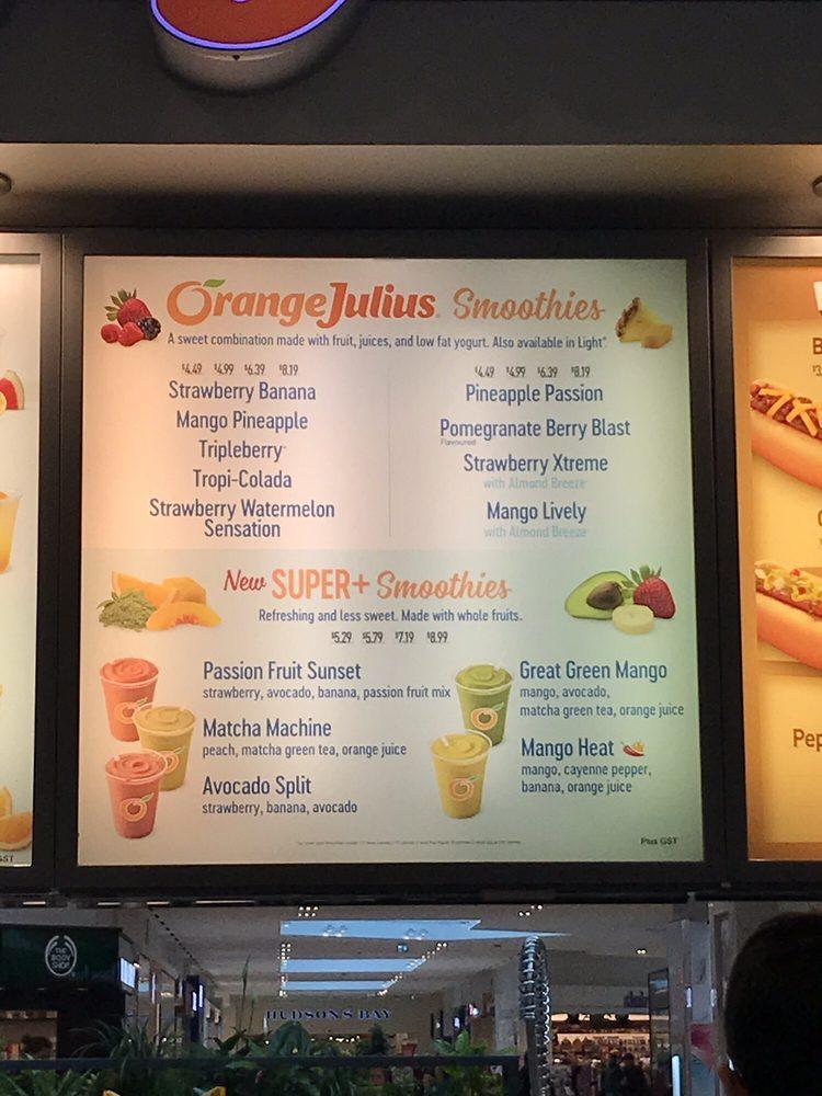 Menu at Orange Julius pub & bar, Langley Township, Fraser Hwy k4