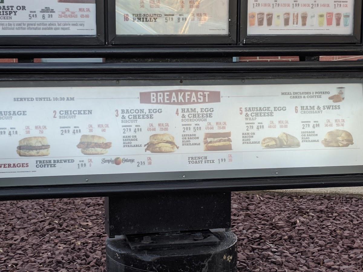 Menu at Arby's fast food, Austintown, 701 N Canfield Niles Rd