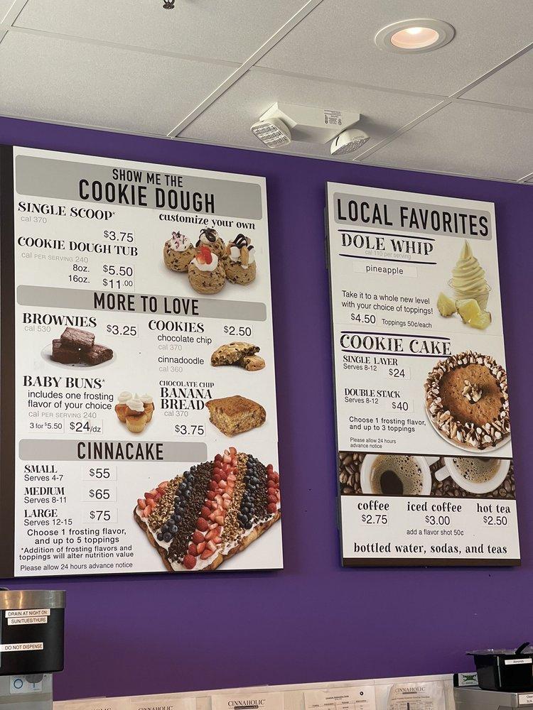 Menu at Cinnaholic desserts, Scottsdale