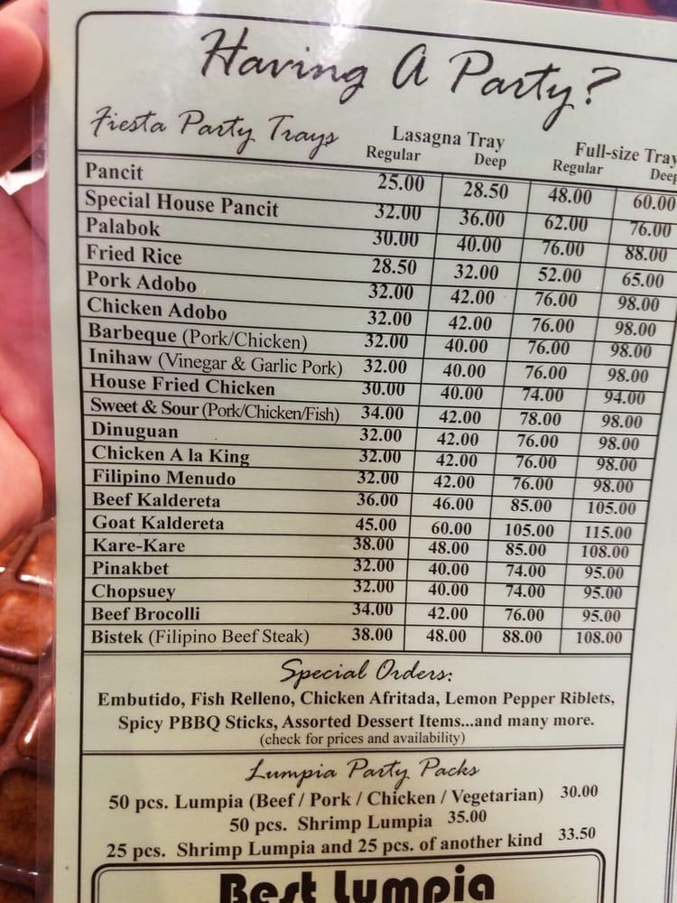 Menu at Best Lumpia BBQ, Stockton, Thornton Rd J
