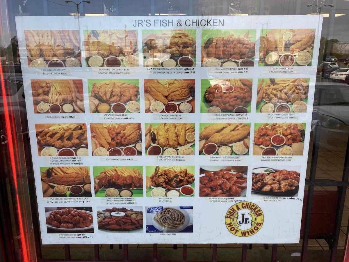 Menu at Jr fish and chicken restaurant, Memphis, Riverdale Rd