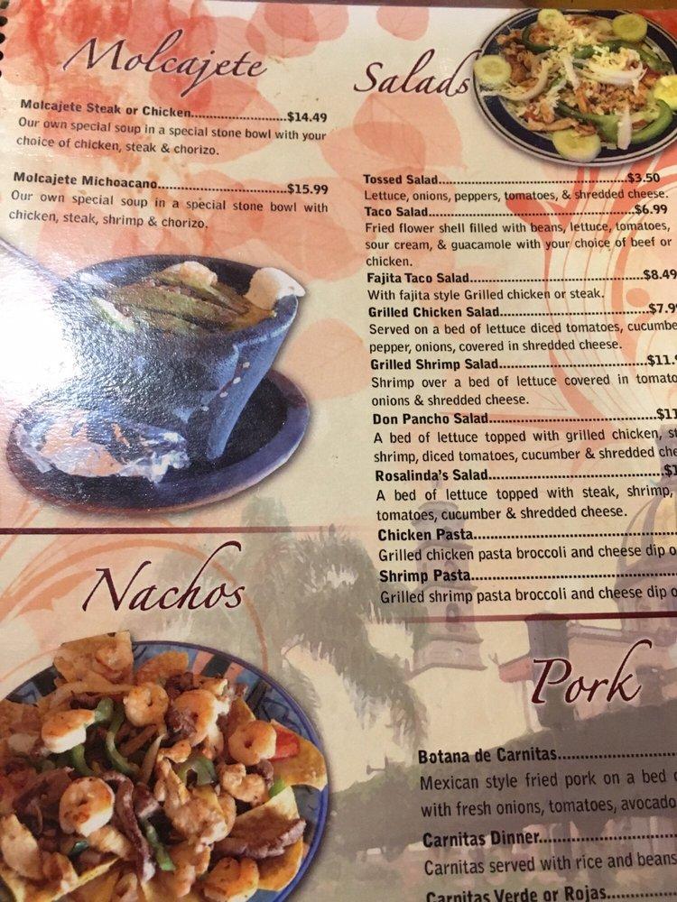 Menu at La Casa Lopez Mexican Grill restaurant, Winston-Salem