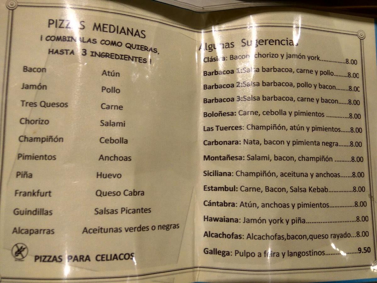 Menu at Mamma Mia Pizzeria Italiana, Aguilar de Campoo