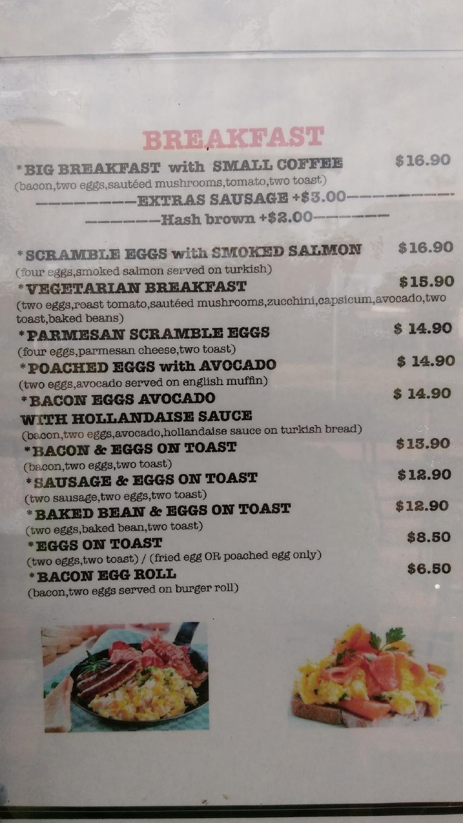Menu at Filippos Cafe, Toukley