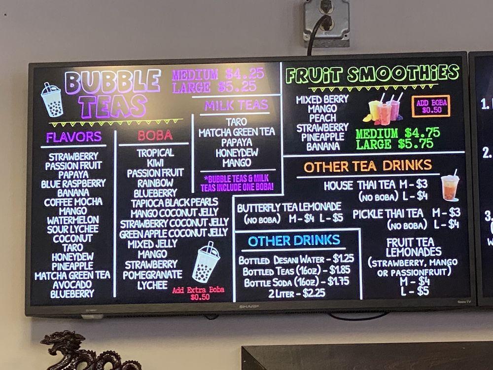 Menu at Kao's restaurant, Elkhart