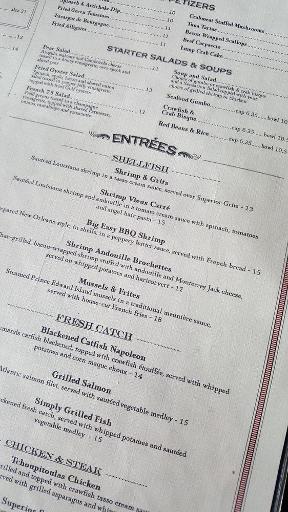 Menu at Superior Seafood & Oyster Bar, New Orleans