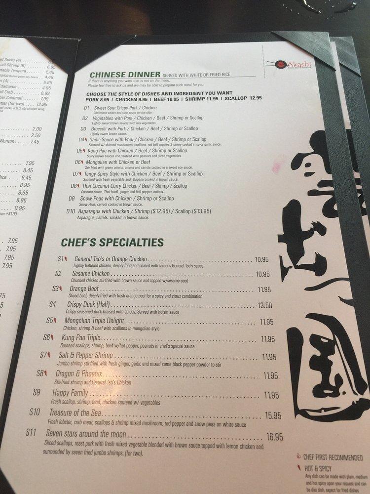 Menu at Akashi restaurant, Houston, W Lake Houston Pkwy #200