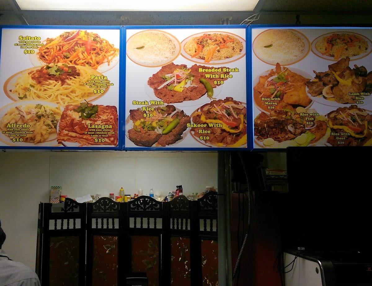 Menu at Noor Somali Restaurant, Salt Lake City