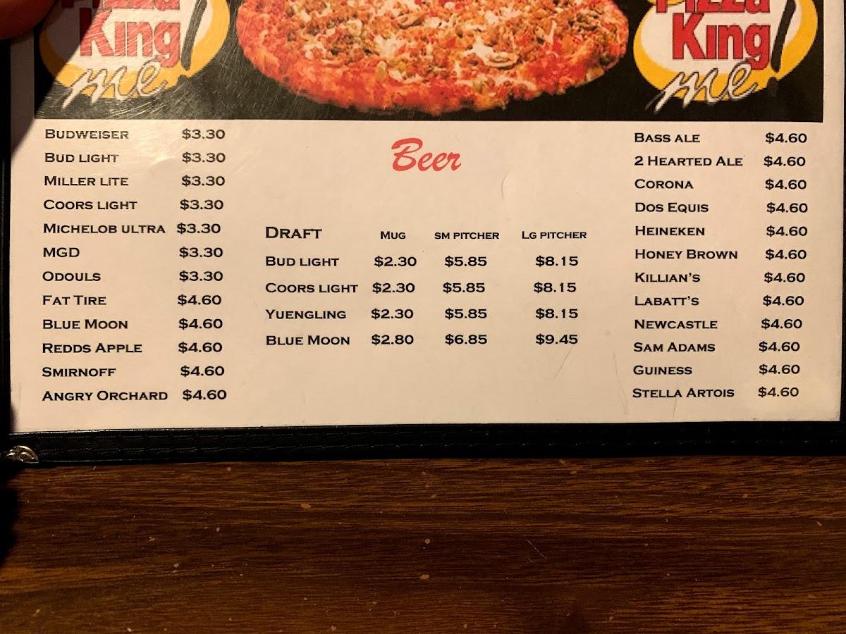 Menu at Pizza King pizzeria, Auburn, Wayne St