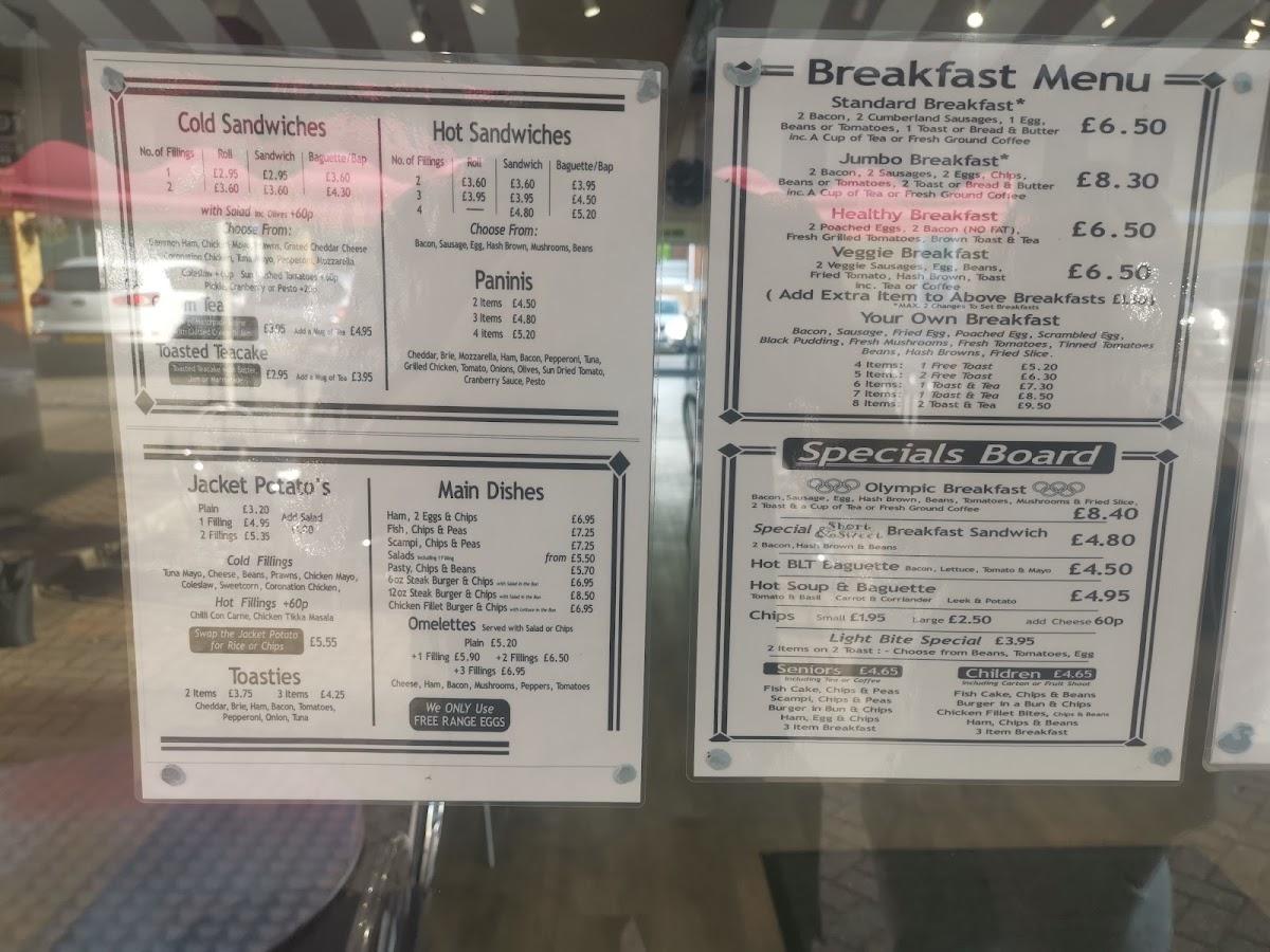 Menu at Short & Sweet Café & Coffee Shop cafe, Yateley