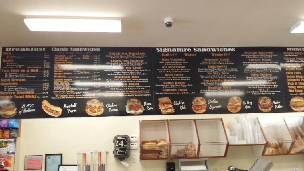 Menu at Cameron's Deli restaurant, Brewster