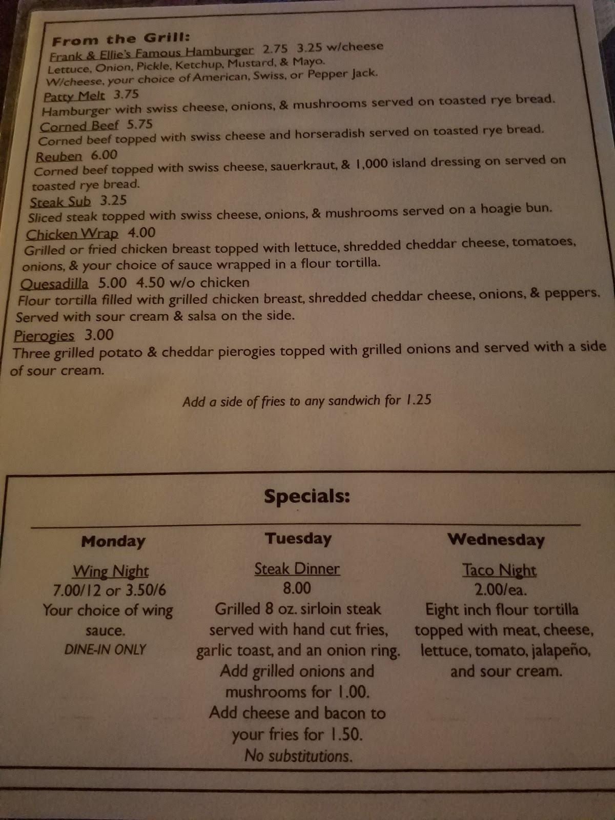 Menu at Maple Inn pub & bar, Elyria