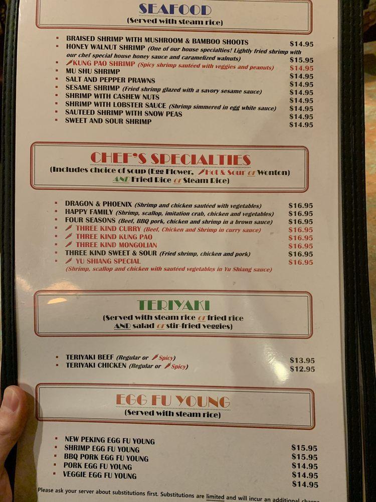 Menu at NEW PEKING restaurant, Bonney Lake
