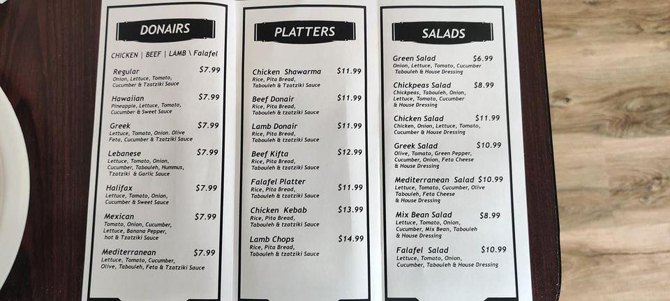 Menu at Sofi's Mediterranean Grill restaurant, Surrey, 120 St