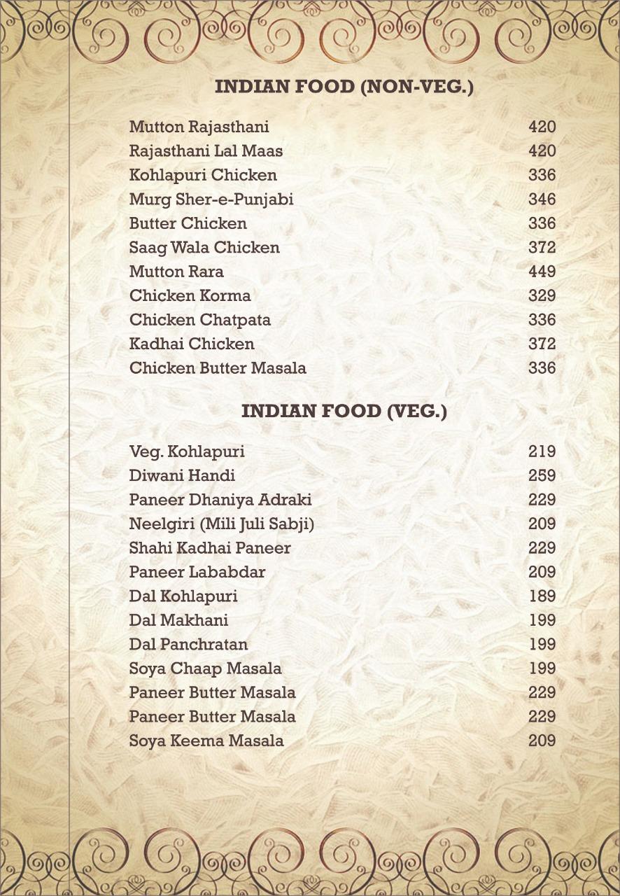Menu at Cafe Atmosphere, Ghaziabad