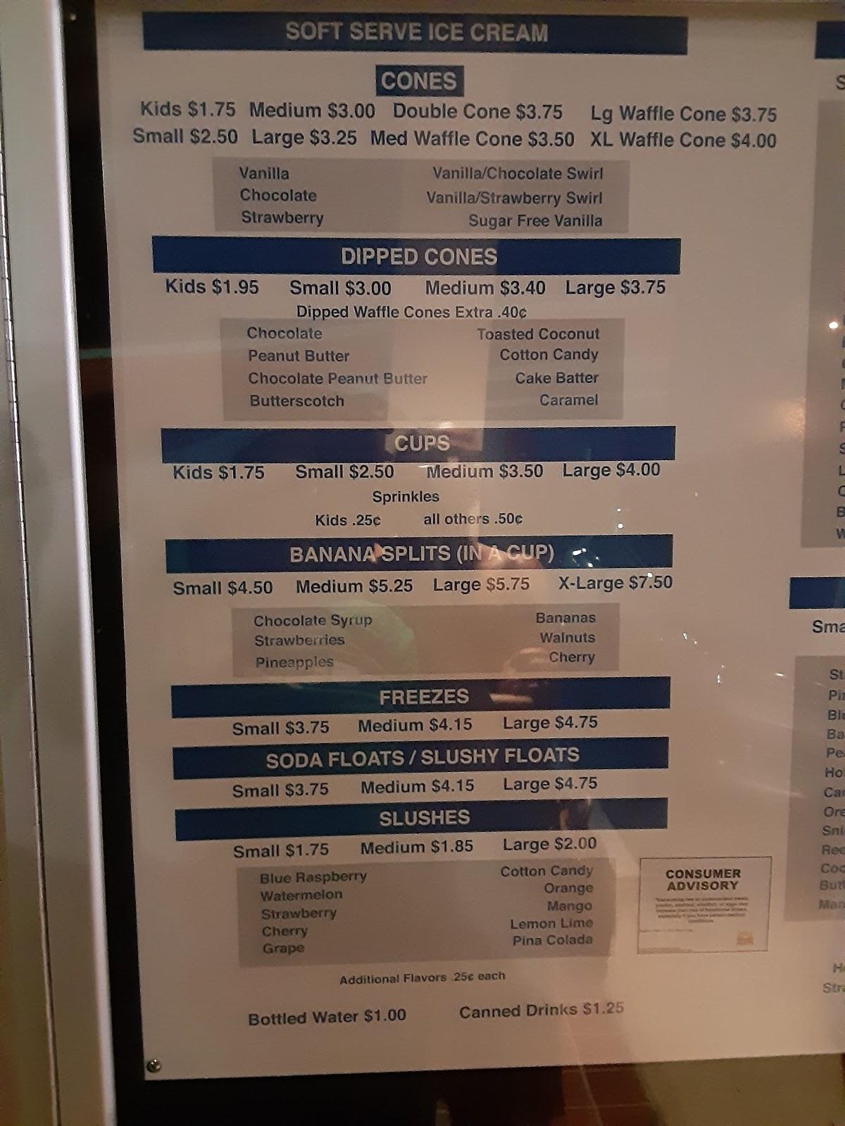 Menu at Dreamette Ice Cream Middleburg, Middleburg