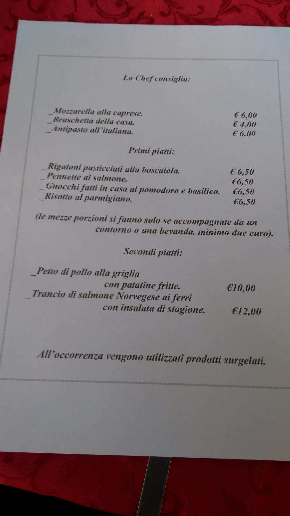 Menu da Bistro Gambrinus pub & bar, Bolzano