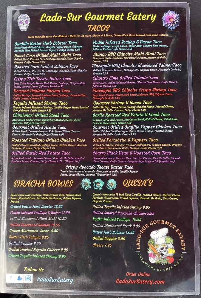 Menu at Lado Sur Gourmet Eatery, Phoenix