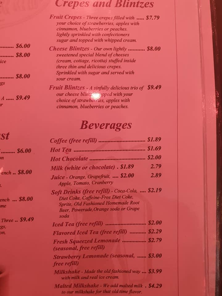 Menu at Plum Crazy Diner 2002 restaurant, Westminster
