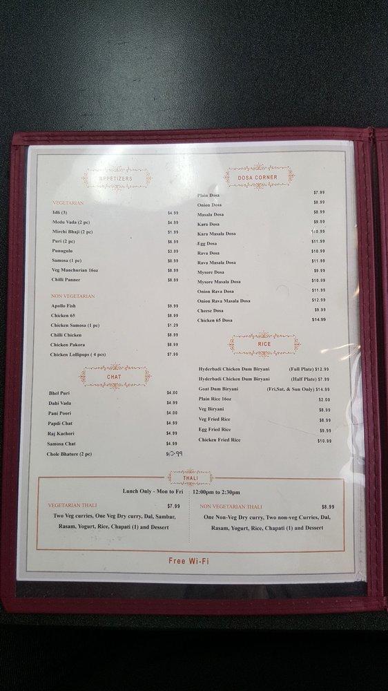 Menu at Apna Chat Bhavan restaurant, Beaverton