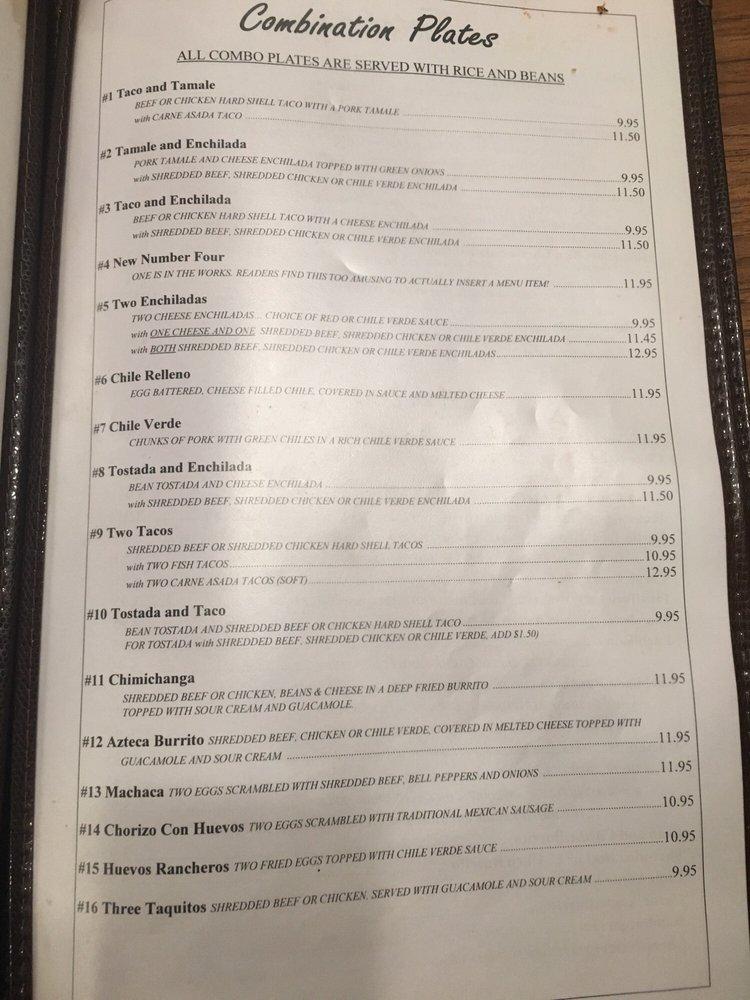Menu at Azteca Restaurant & Lounge, Garden Grove, Main St