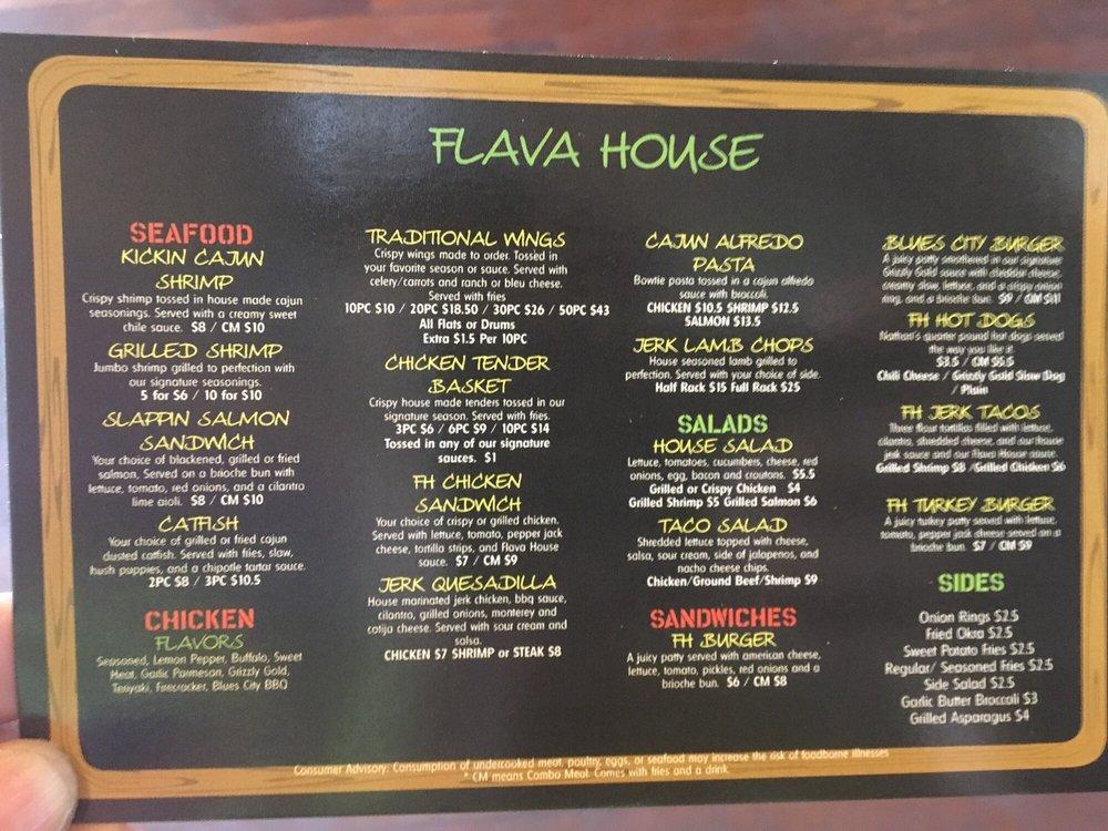 Menu at Flava House Restaurant, Memphis, Quince Rd