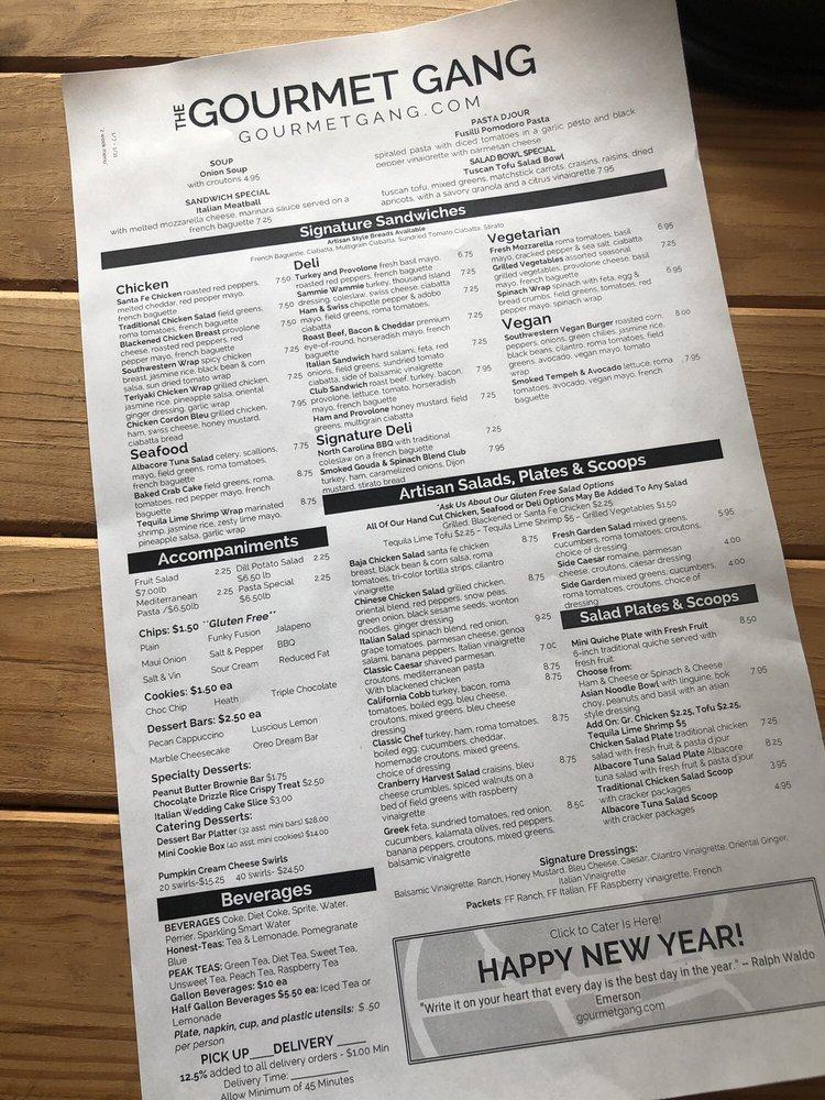 Menu at Gourmet Gang restaurant, Norfolk, 482 E Main St
