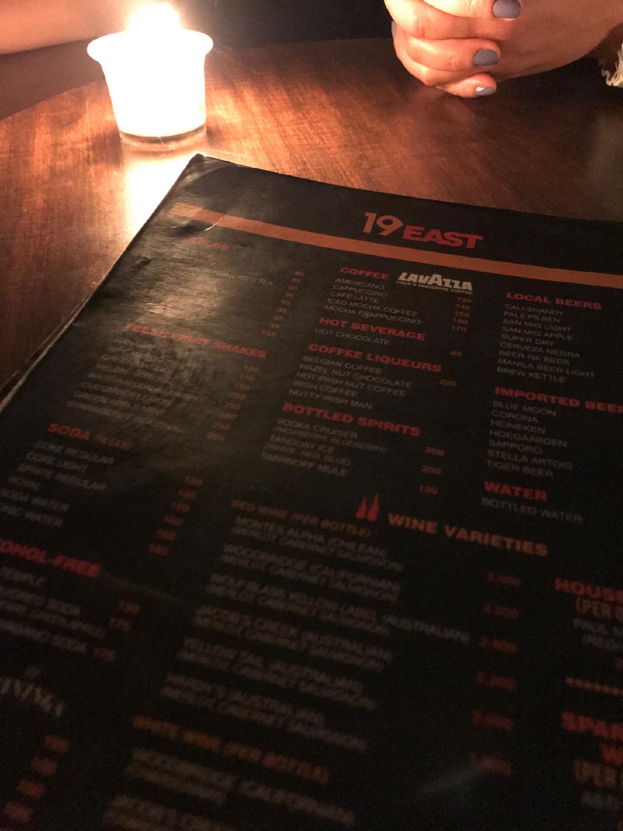 Menu at 19 East pub & bar, Muntinlupa, Km. 19 E Service Rd