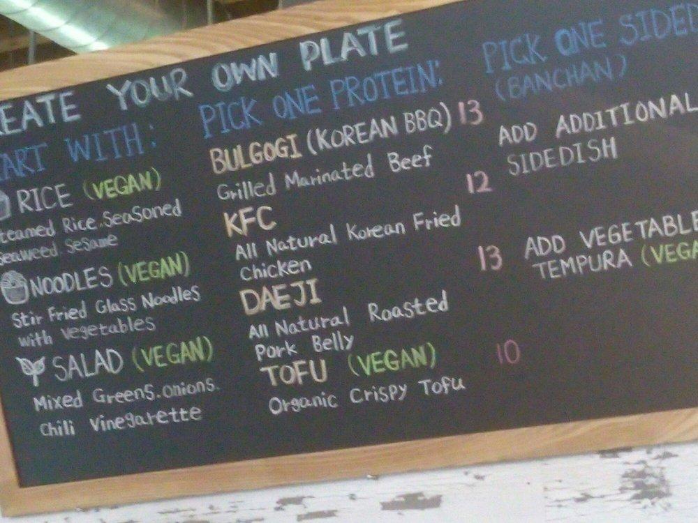 Menu at Bae Bae's Kitchen restaurant, Pittsburgh