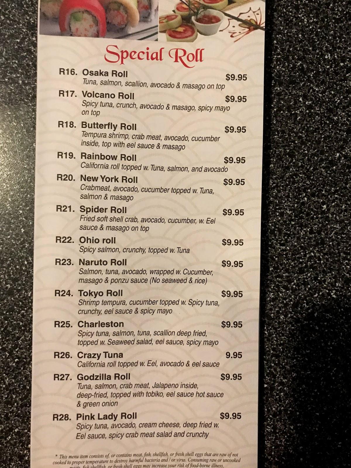 Menu at Fuji Express restaurant, Huntington