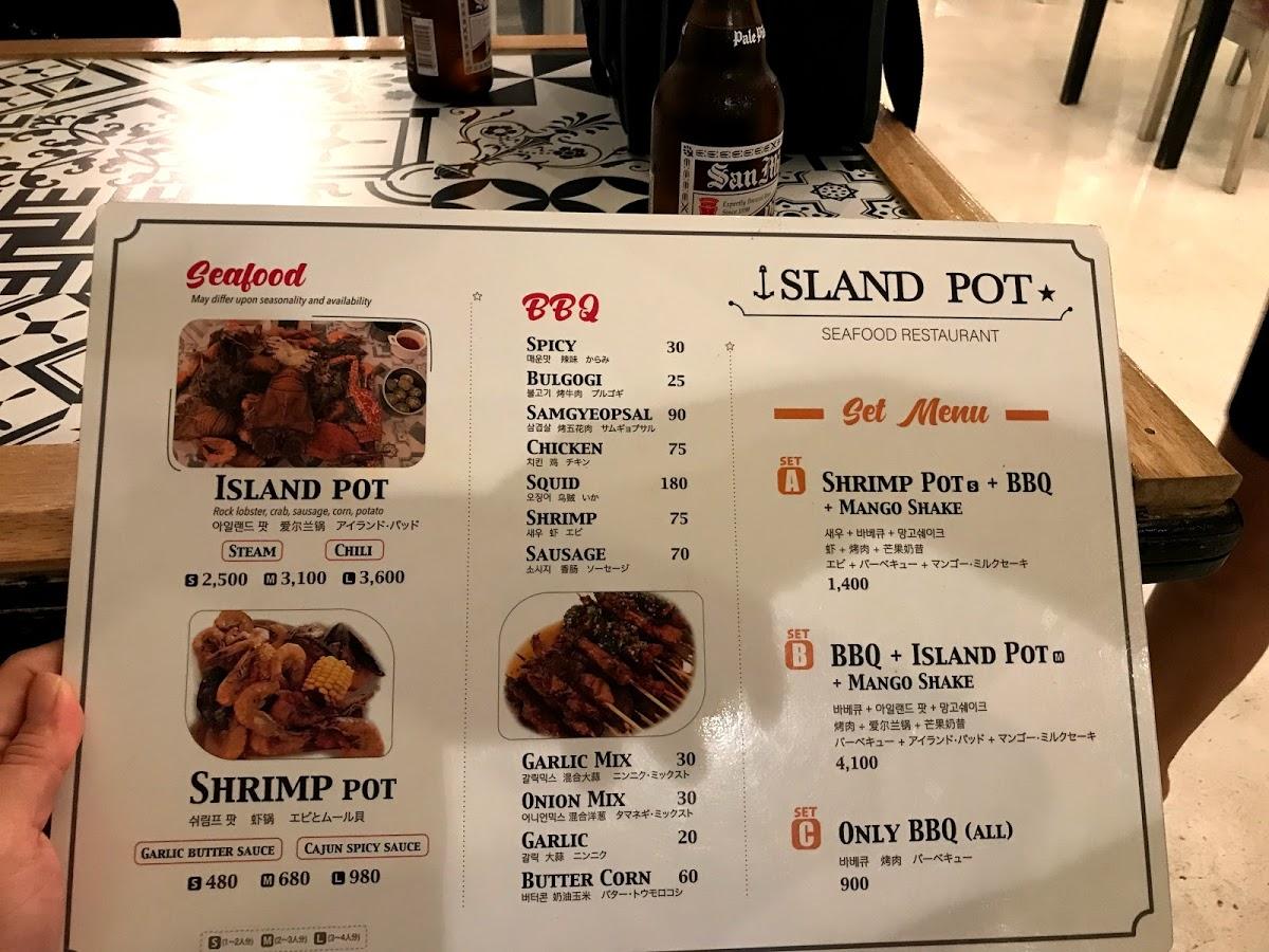 Menu at Island Pot Cebu restaurant, Lapu-Lapu City