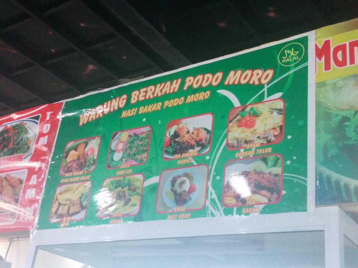 Menu at Podo Moro restaurant, Batam