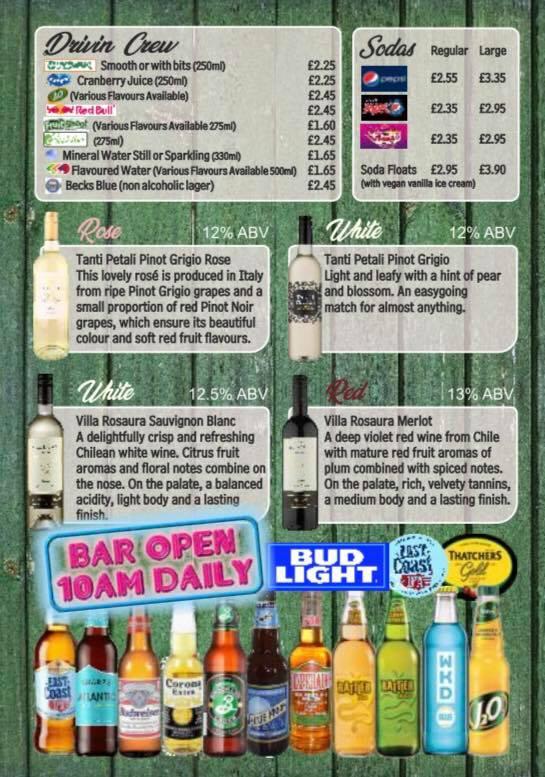 Menu at Route 5 restaurant, Exeter, Haldon Hill