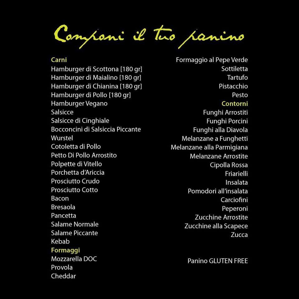 Menu at Britannia by Vagabondo pub & bar, San Vitaliano