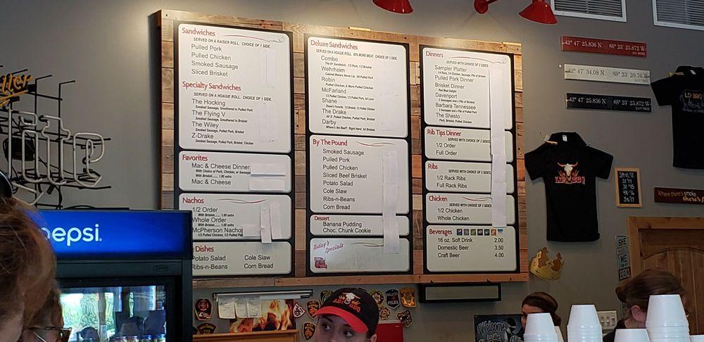 Menu at LD's BBQ, East Troy, Main St