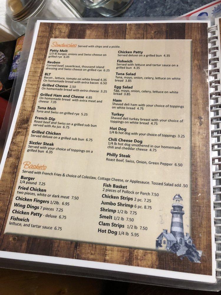 Menu at The Lakeside Inn restaurant, Sand Lake, 27 W Lake St
