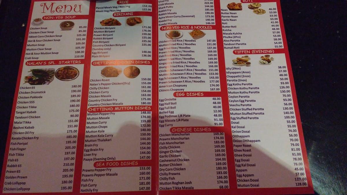 Menu at Nalan's Kitchen, Chennai, No. 3