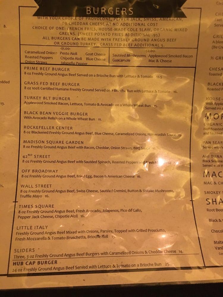 Menu at Broadway Burger Bar, Atlantic City, Pacific Ave