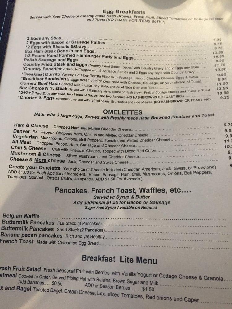 Carta del restaurante CJ's Diner, Palm Desert