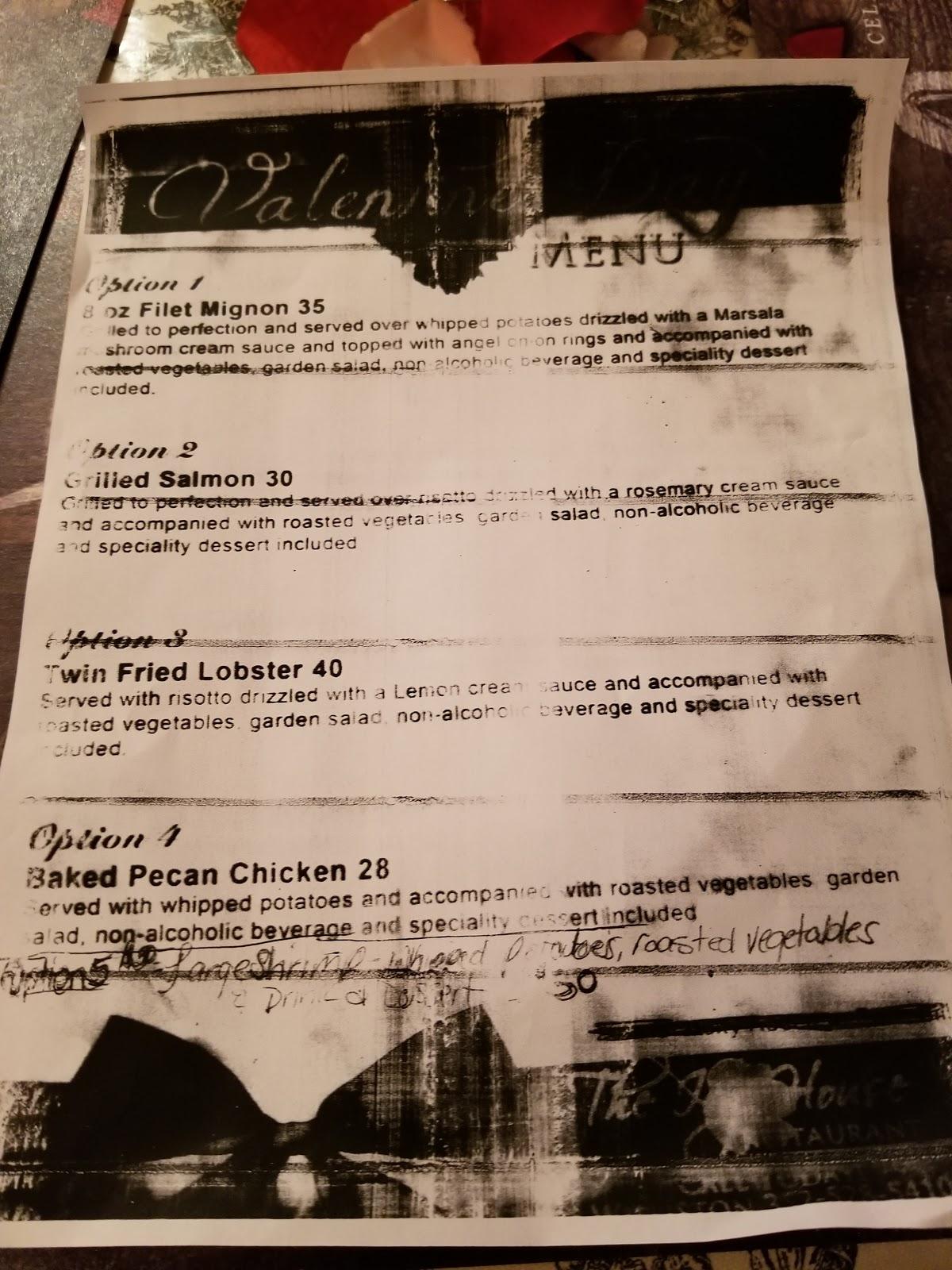 Menu at The Ivy House Restaurant, Williston