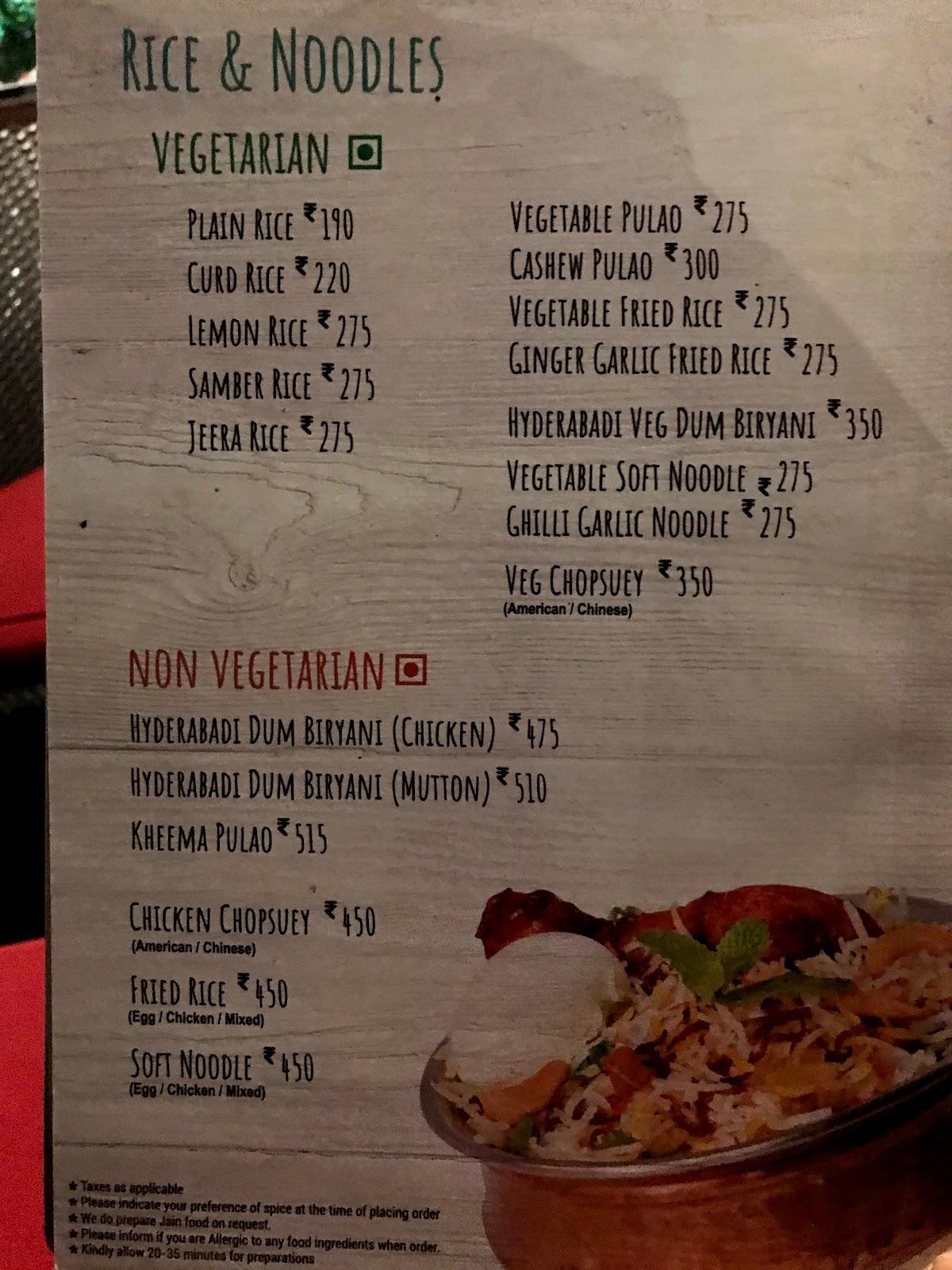 Menu at Prakruta Restaurant - Aalankrita Resort & Spa, Hyderabad ...