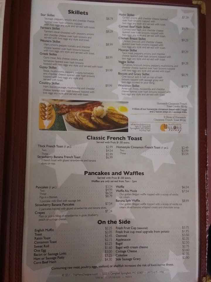 Menu at Star 34 Family Restaurant, Sandwich
