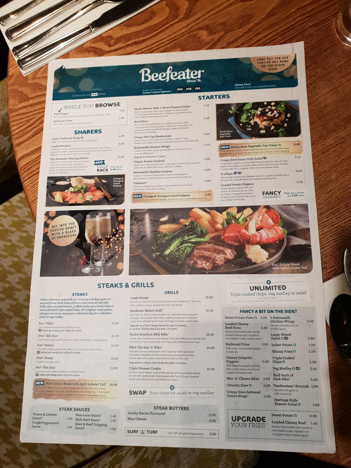 Menu at The Anchor Beefeater pub & bar, Scunthorpe