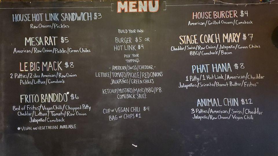 Menu at The B-Side pub & bar, St. Louis