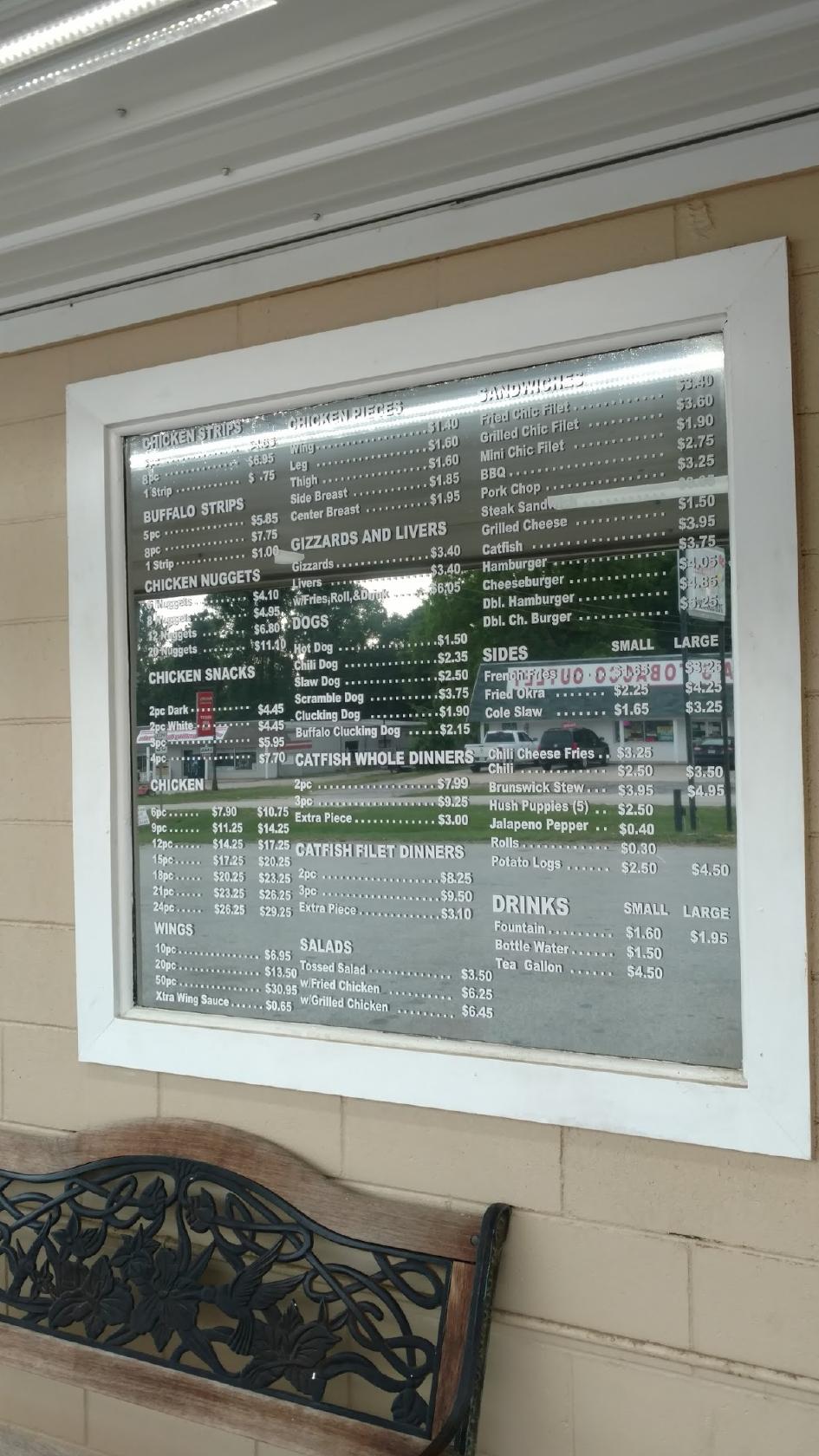 Menu at The Chicken Shack fast food, Woodbury