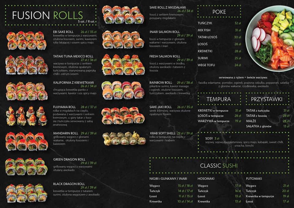 Carta de YAKUZA SUSHI BAR CHOJNICE, Chojnice