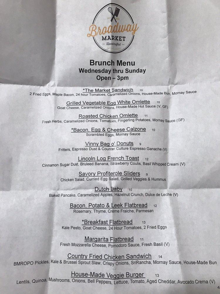 Menu at Broadway Market pub & bar, Rocky Point